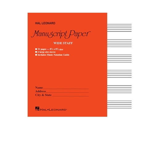 Elefante Music - Manuscript Paper, Wide Staff
